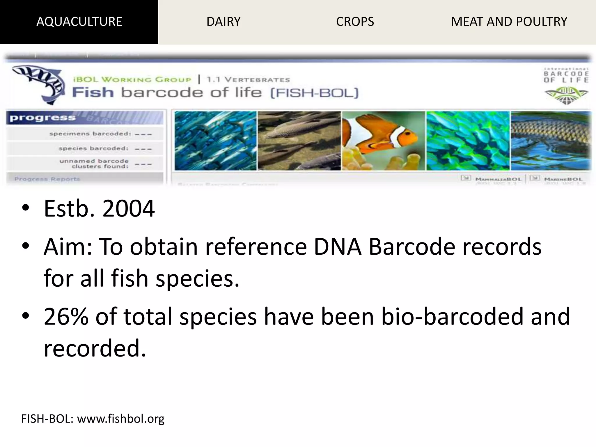 Dna barcoding for food traceability | PPT