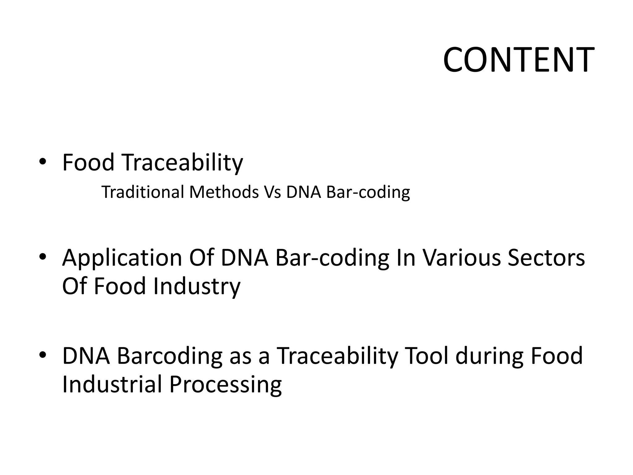 Dna barcoding for food traceability | PPT