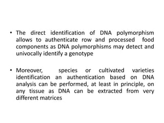 Dna barcoding for food traceability | PPT