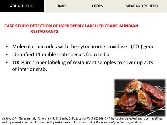 Dna barcoding for food traceability | PPT