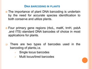 DNA Barcoding Ph.D Agriculture | PPT