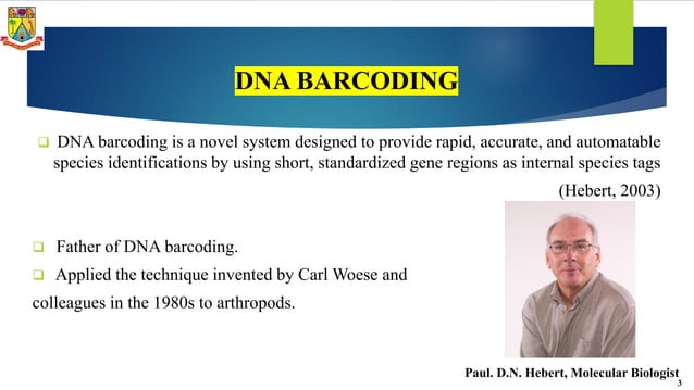 DNA barcoding techniques in insect diagnosis ppt | PDF | Biological Sciences | Science