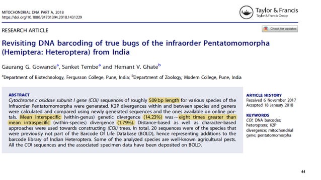 DNA barcoding techniques in insect diagnosis ppt | PDF | Biological ...