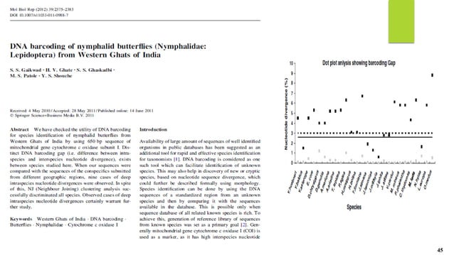 DNA barcoding techniques in insect diagnosis ppt | PDF | Biological ...