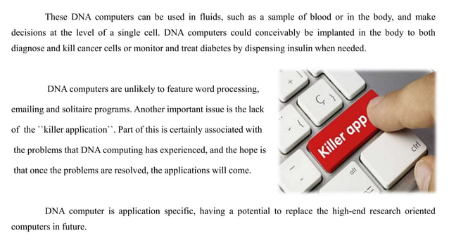 DNA based computer : present & future | PPT