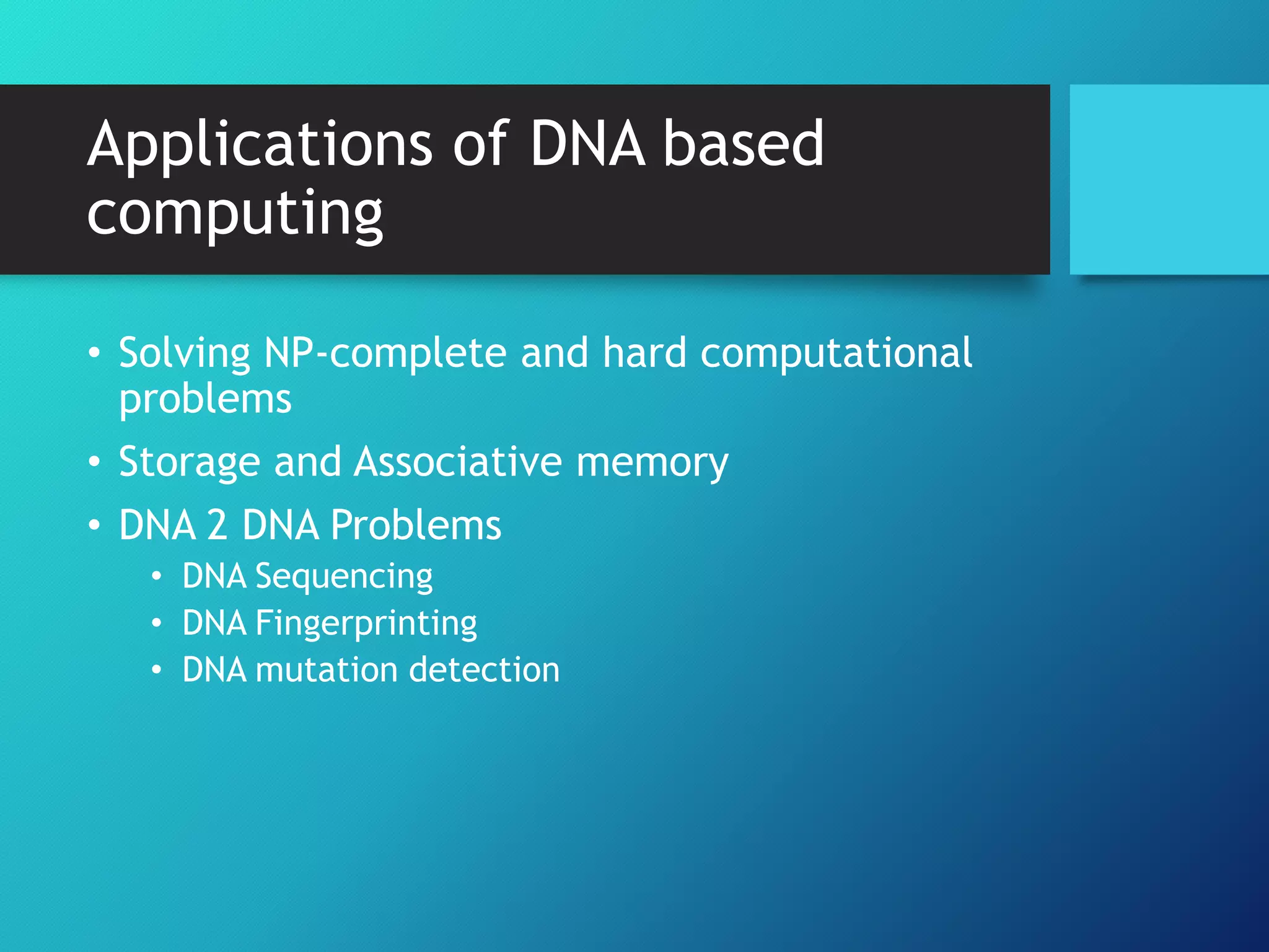 DNA Based Computing | PPTX