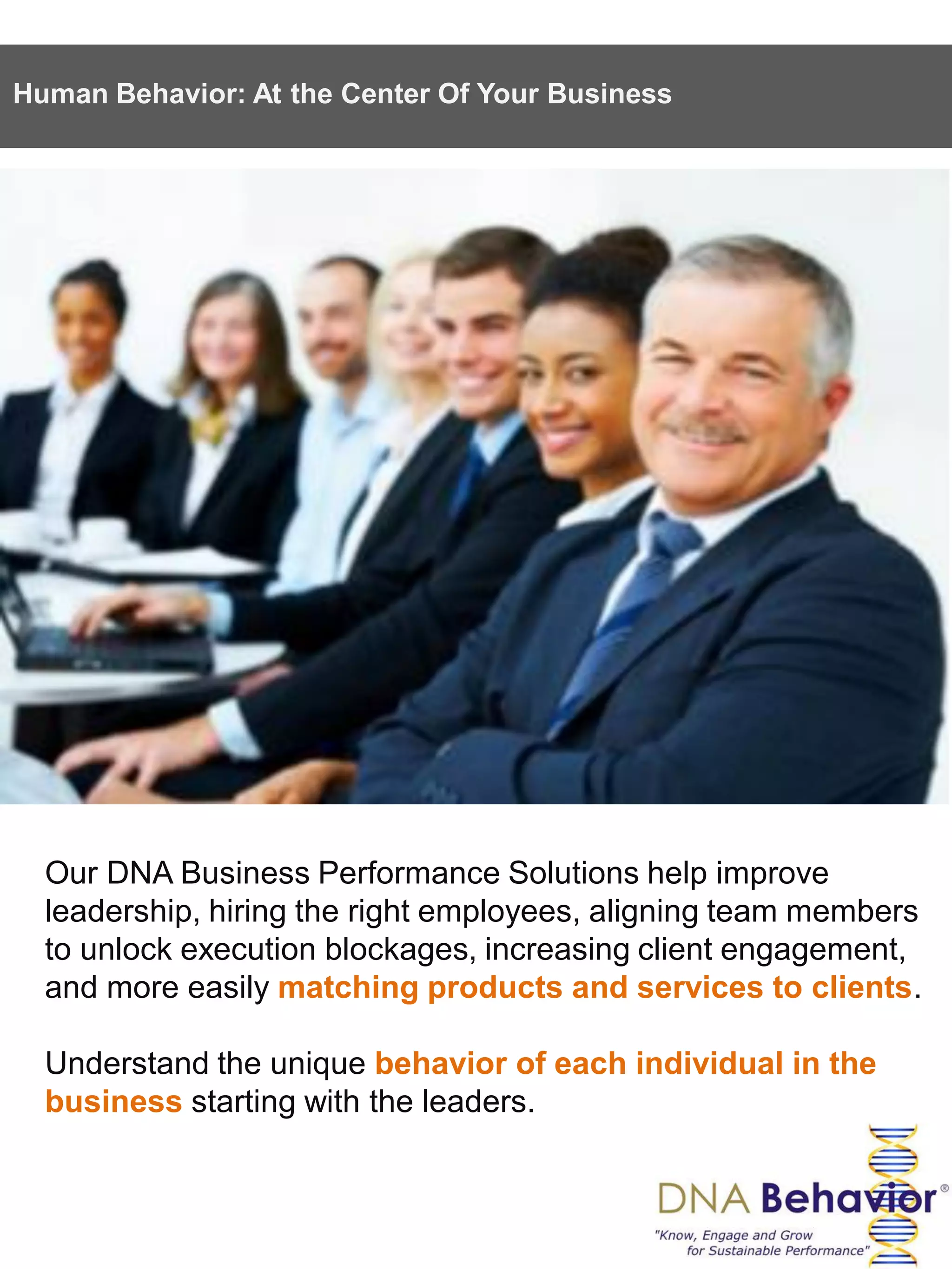 Dna Behavior Solutions Overview Portrait | PDF