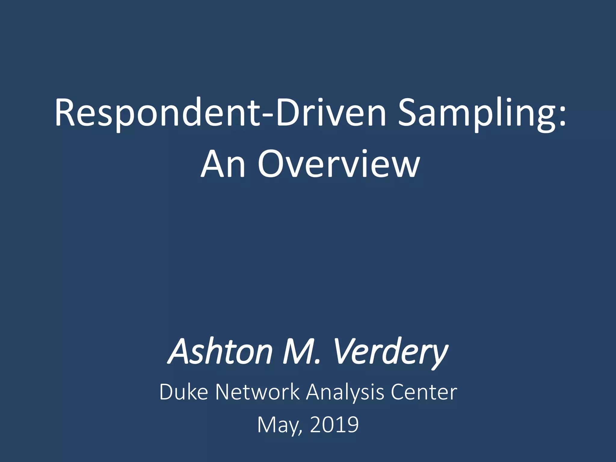 11 Respondent Driven Sampling | PPT