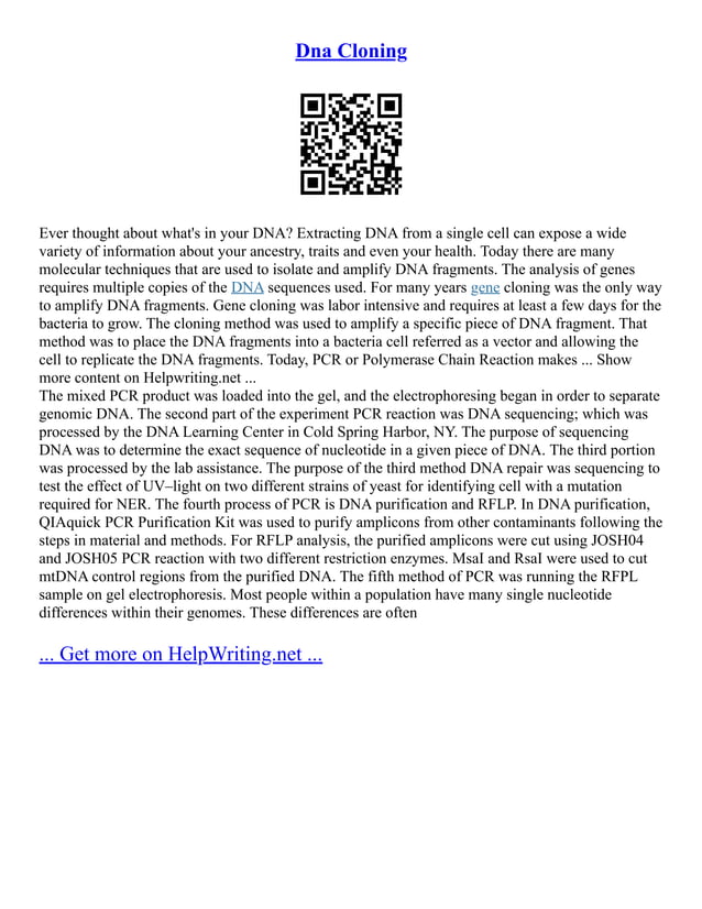 Dna Cloning | PDF | Biological Sciences | Science