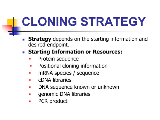 DNA_cloning_principles and procedures.ppt | Biotech and Biomedical ...