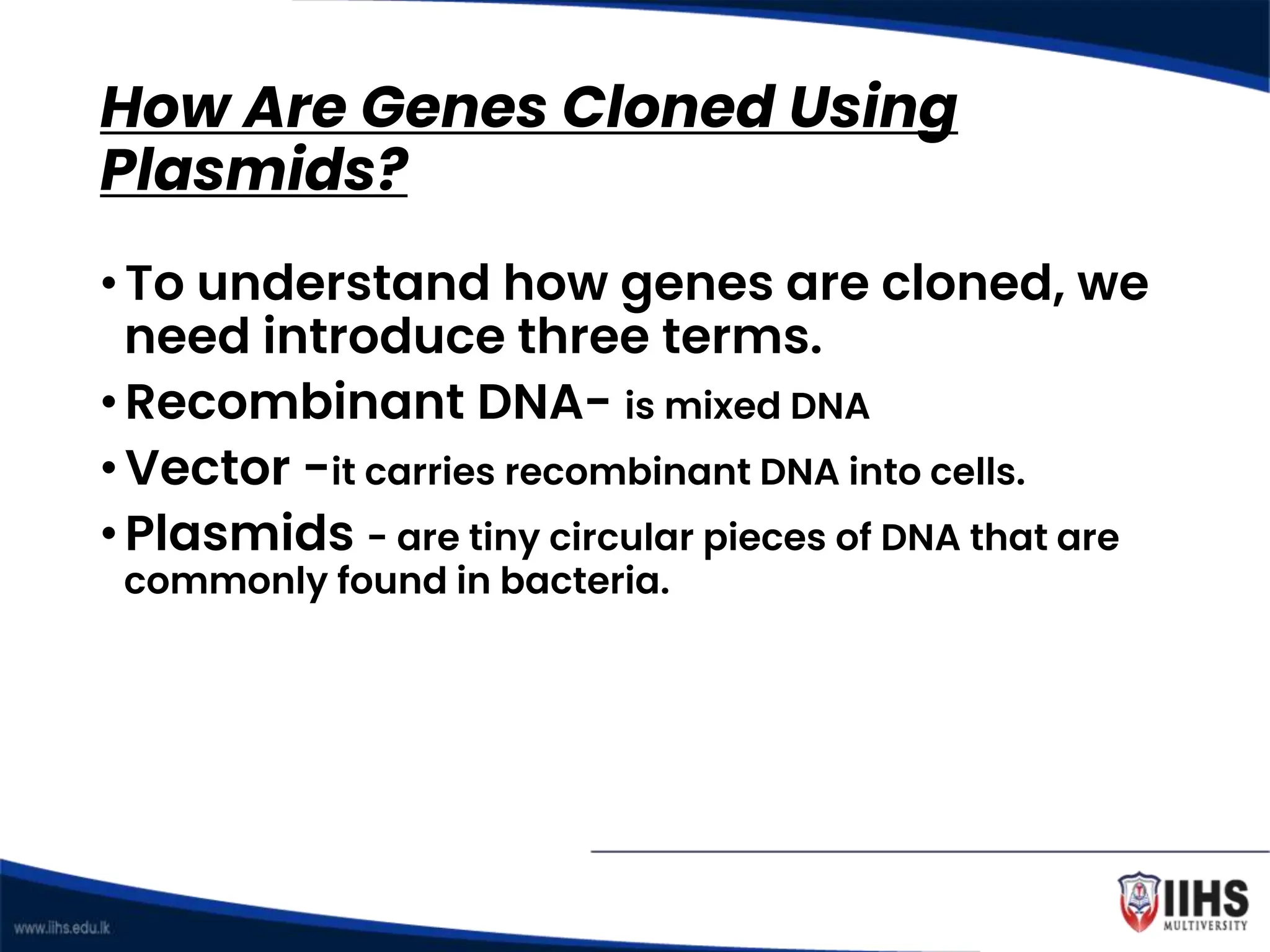 DNA cloning introduction part 1 presentation | PPTX