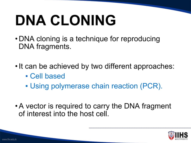 DNA cloning introduction part 1 presentation | PPTX
