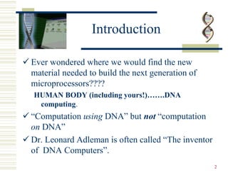 Dna computing | PPTX