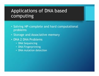 Dna computing pdf | PPT