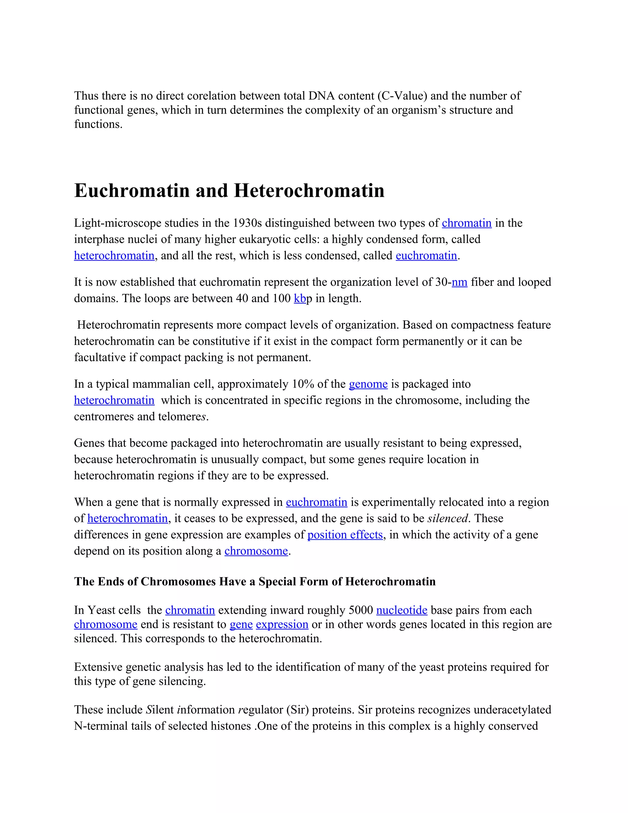 Dna content,c value paradox, euchromatin heterochromatin, banding ...