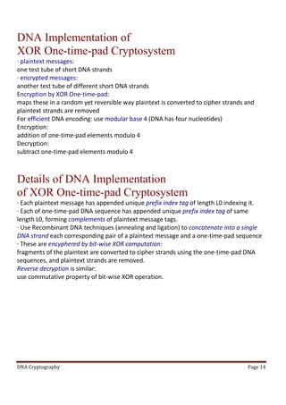 Dna cryptography | PDF