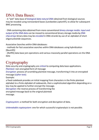 Dna cryptography | PDF