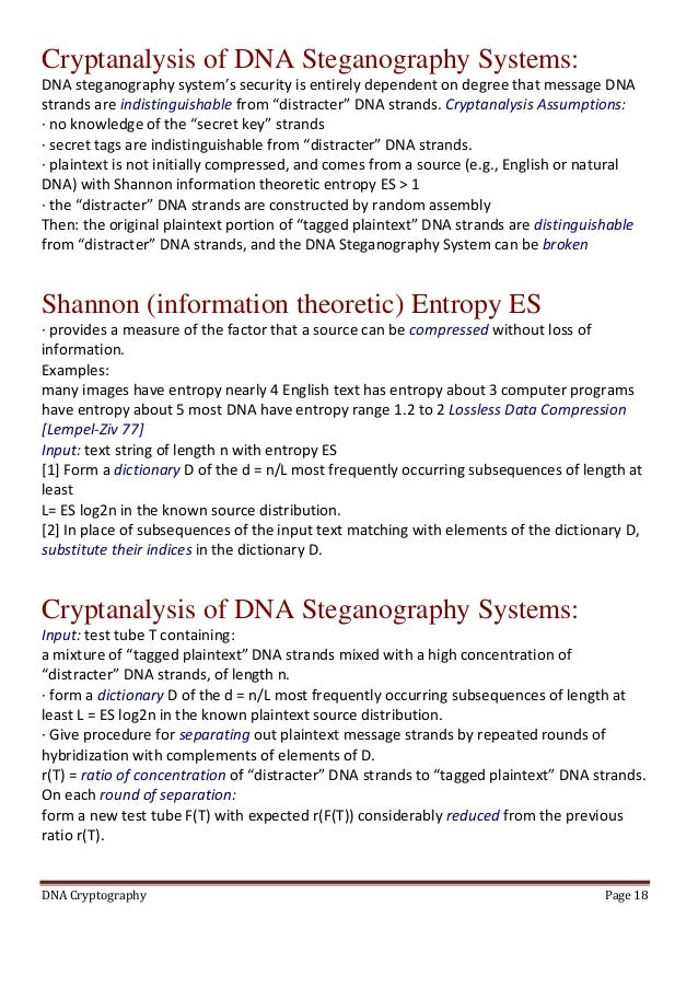 Dna cryptography