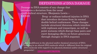 DNA damage causes and types remedial class | PPT