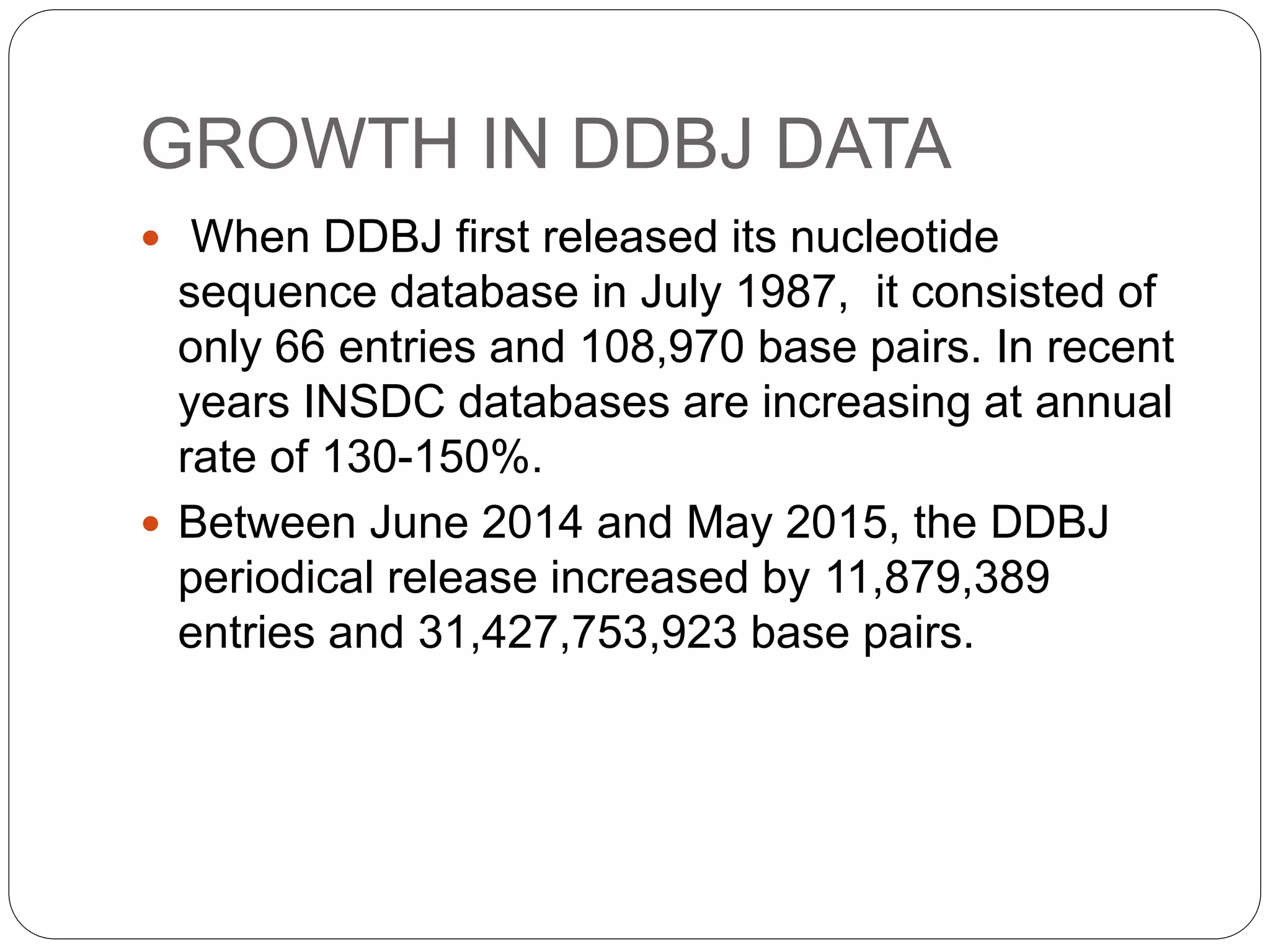 DNA data bank of japan (DDBJ) | PPTX