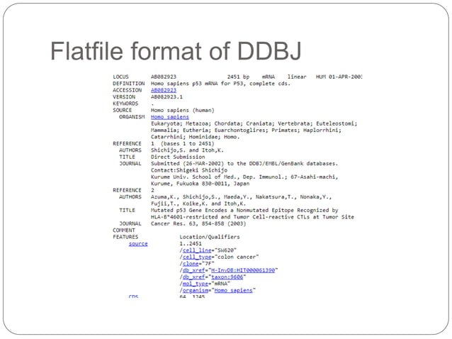 DNA data bank of japan (DDBJ) | PPTX | Databases | Computer Software ...