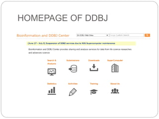 DNA data bank of japan (DDBJ) | PPT