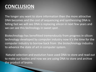 DNA as memory storage device | PPT