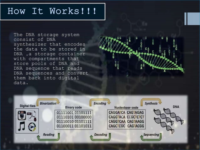 Dna data storage | PPTX | Data Storage and Warehousing | Computing