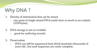 Dna data storage | PPTX