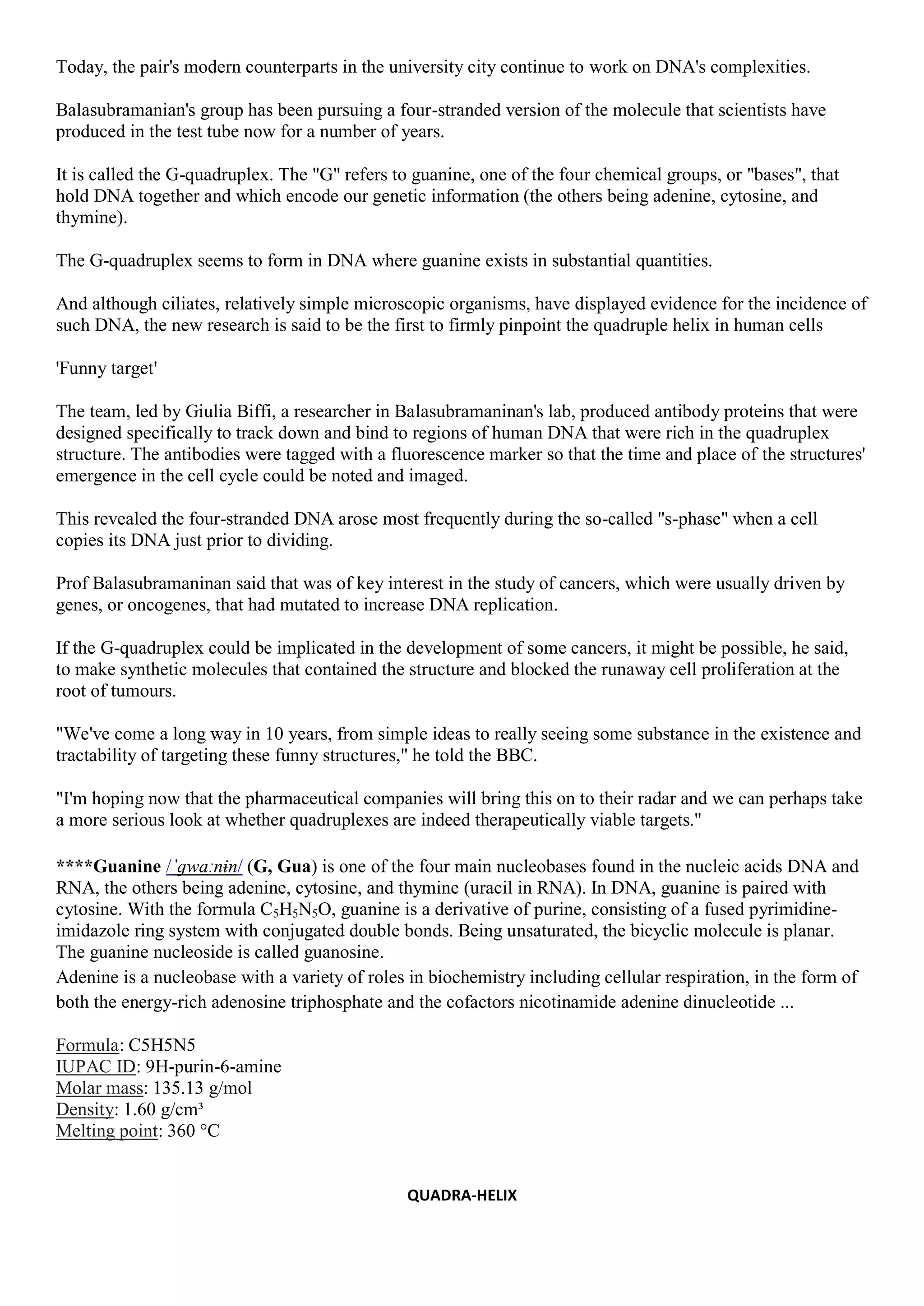 DNA Lecture Notes | PDF