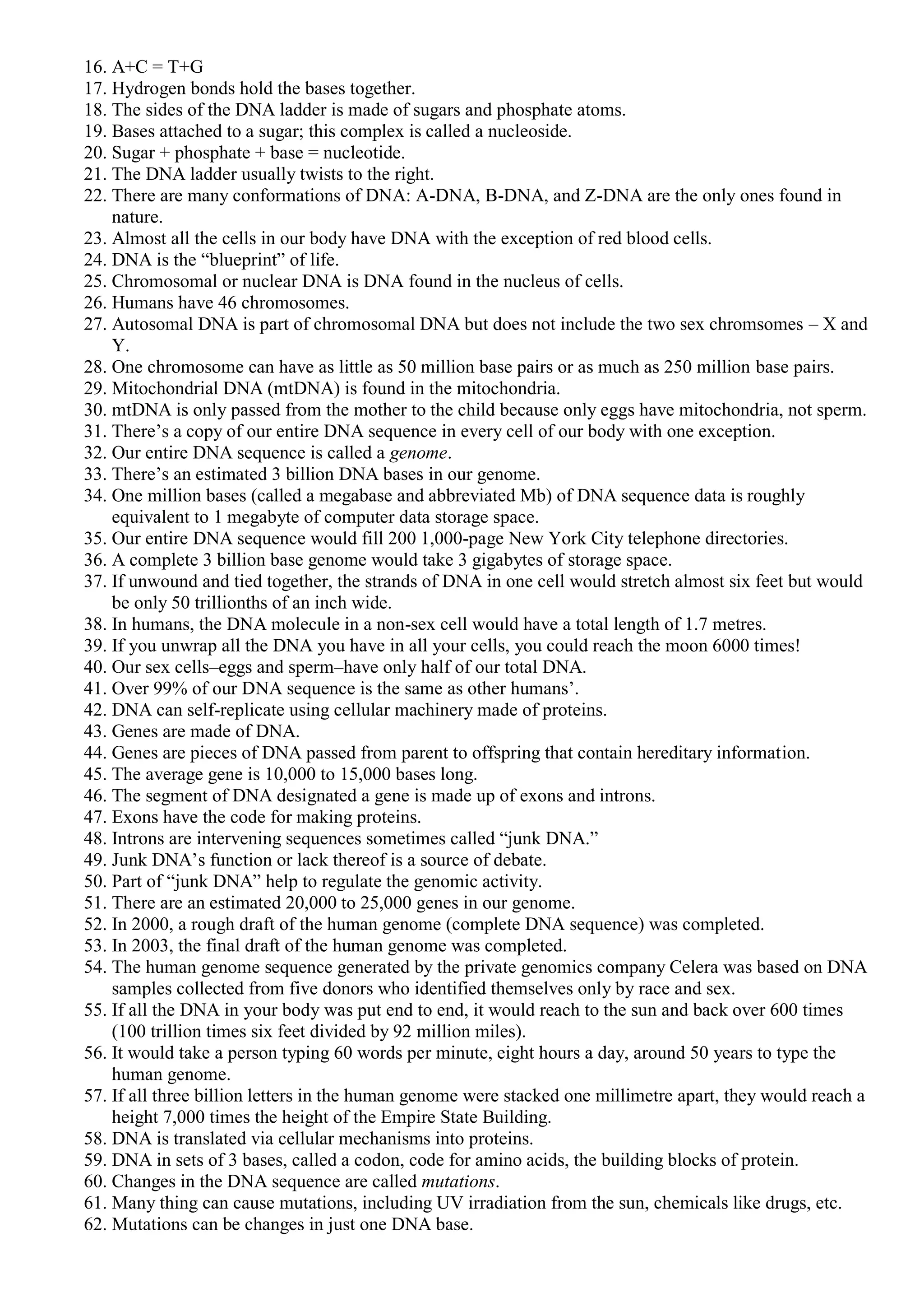 DNA Lecture Notes | PDF