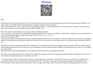 Dna Discovery Essay | PDF