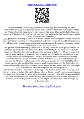 Dna Essay | PDF