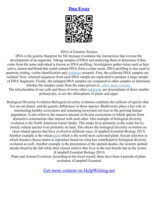 Dna Essay | PDF