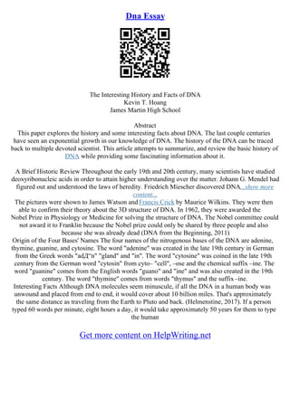Dna Essay | PDF