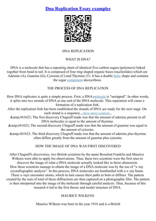 Dna Essay | PDF
