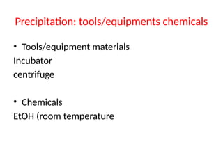 DNA extraction: Tools, Equipment, Chemicals and Procedure | PPTX