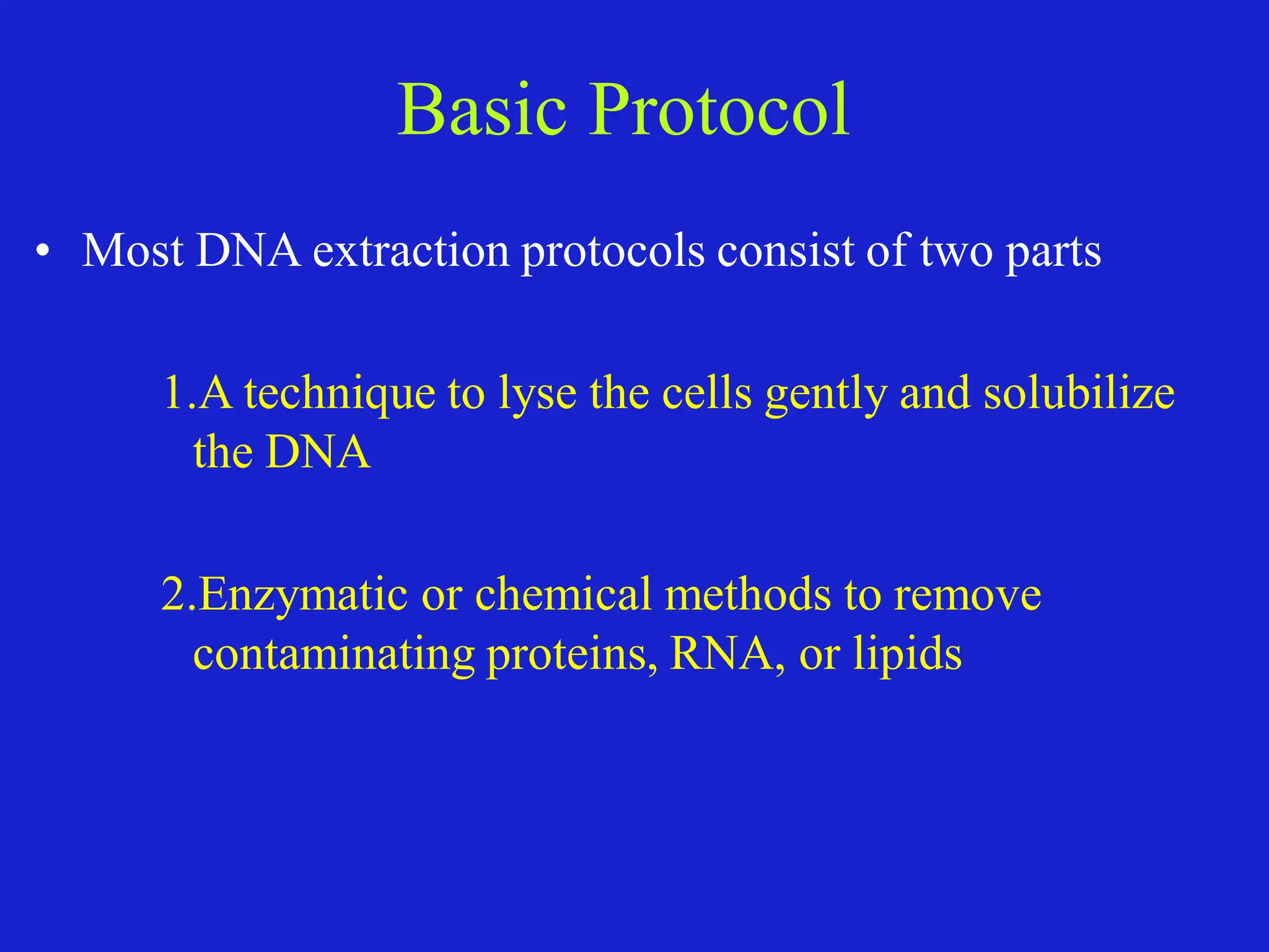 DNA extraction and DNA isolation for Biochemistry | PDF