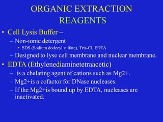 DNA extraction and DNA isolation for Biochemistry | PPT