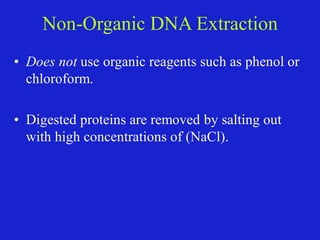 DNA extraction and DNA isolation for Biochemistry | PDF