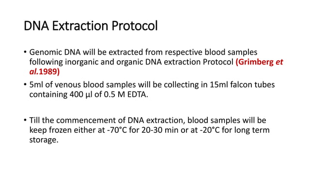 Dna extraction from human blood | PPTX | Chemistry | Science
