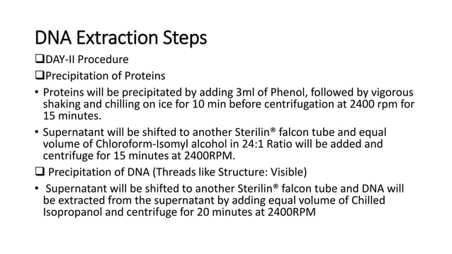 Dna extraction from human blood | PPTX | Chemistry | Science
