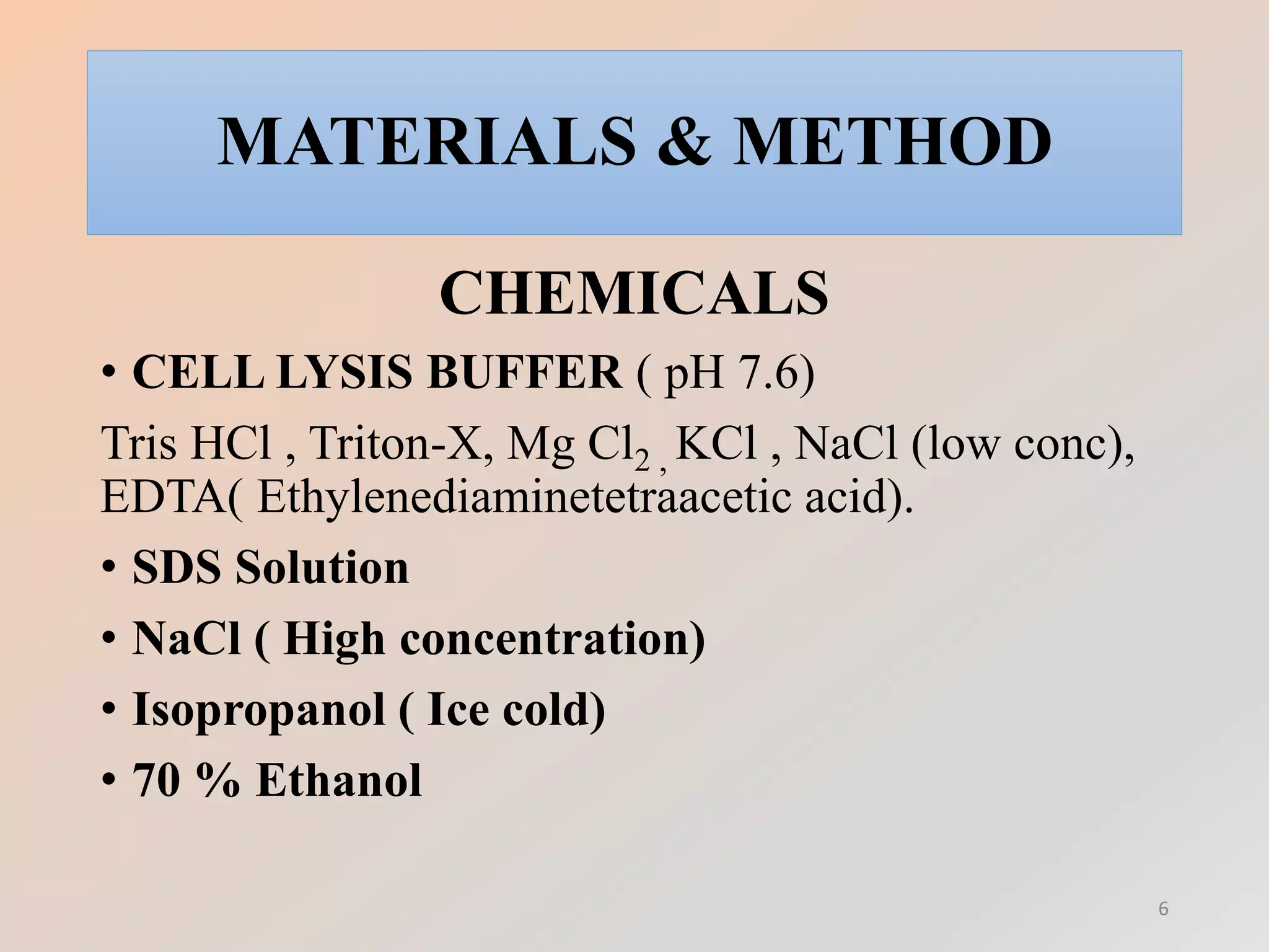 Dna extraction from whole blood | PPTX