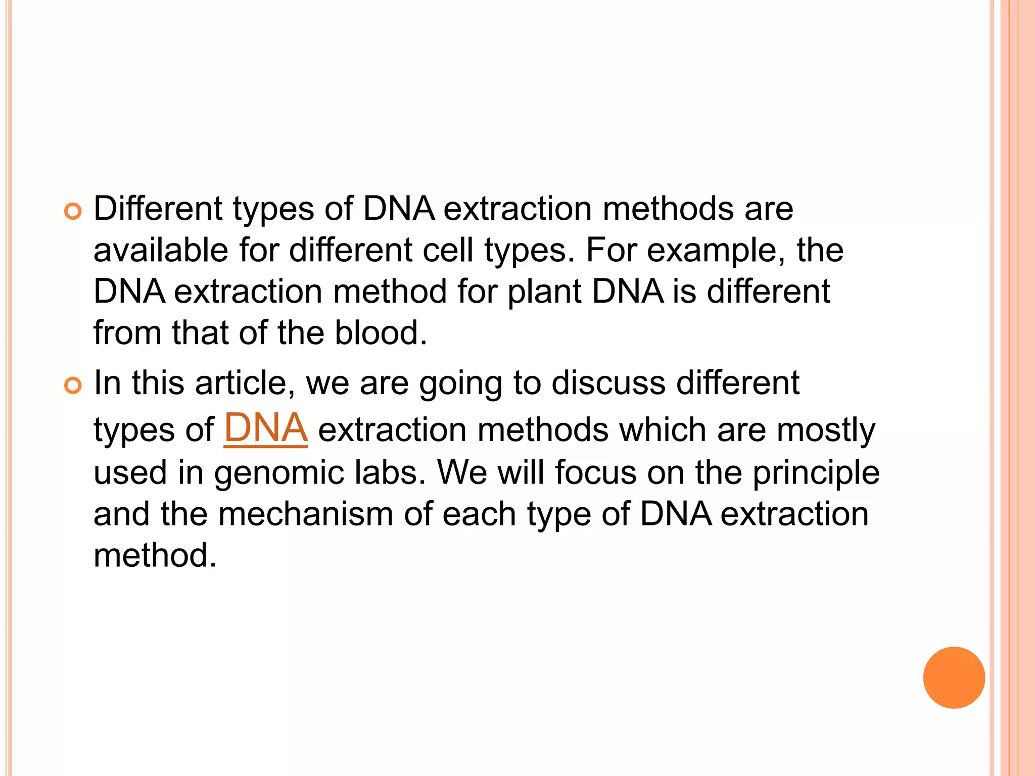 Dna extraction method | PPTX