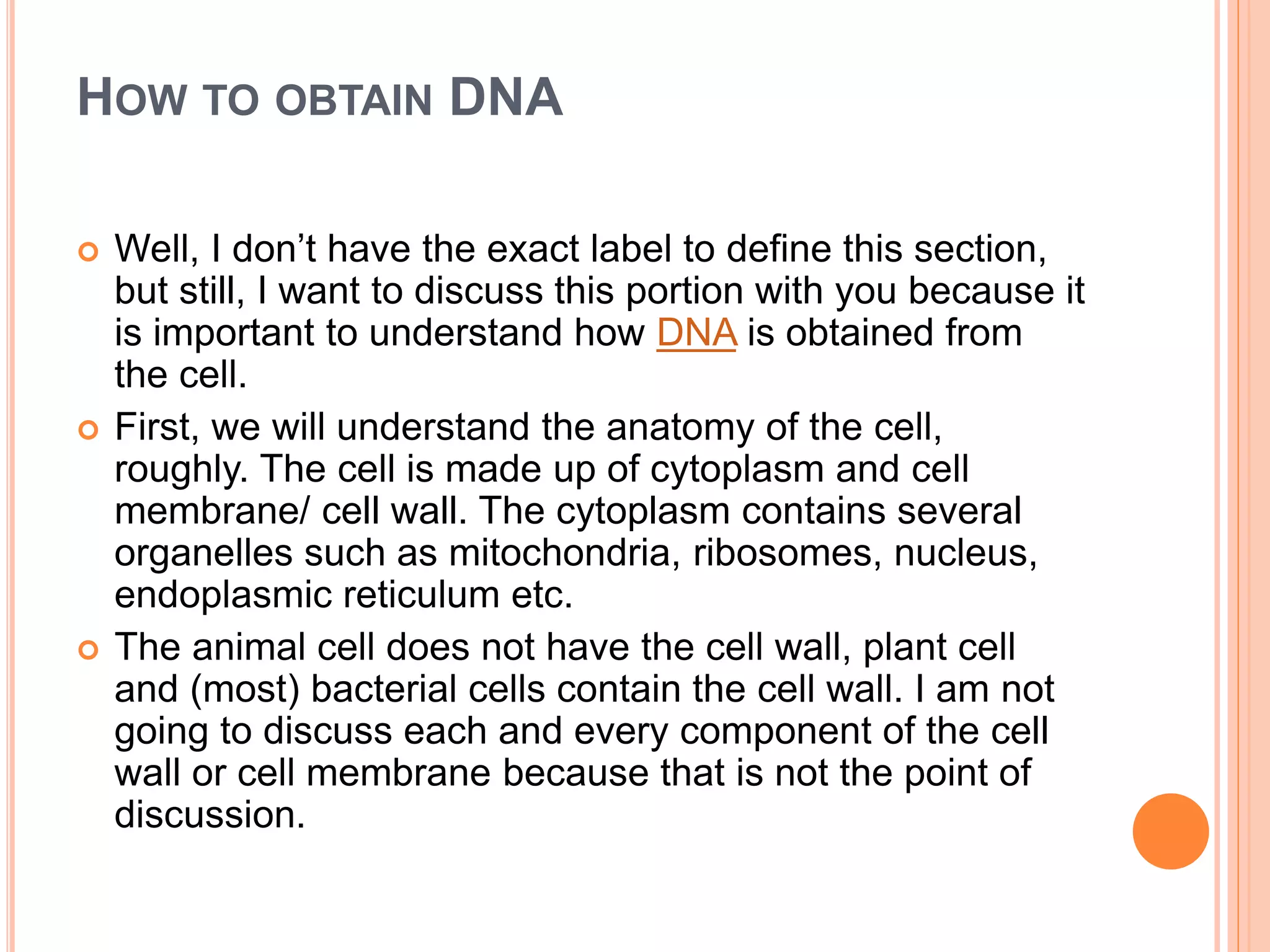 Dna extraction method | PPTX