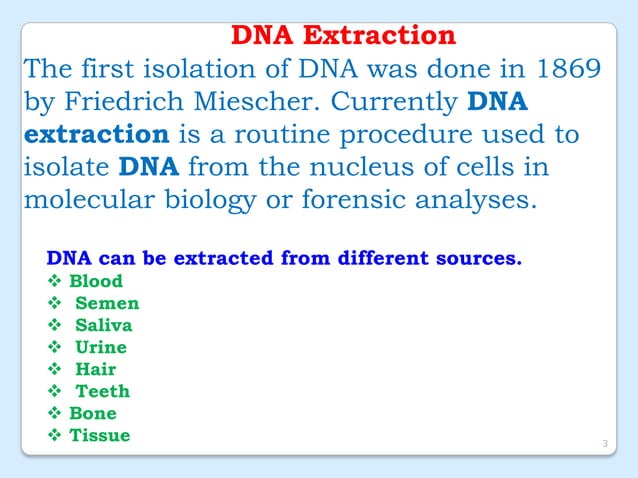 DNA Extraction Methods | PDF