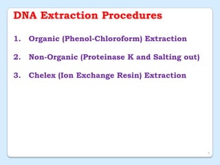 DNA Extraction Methods | PDF
