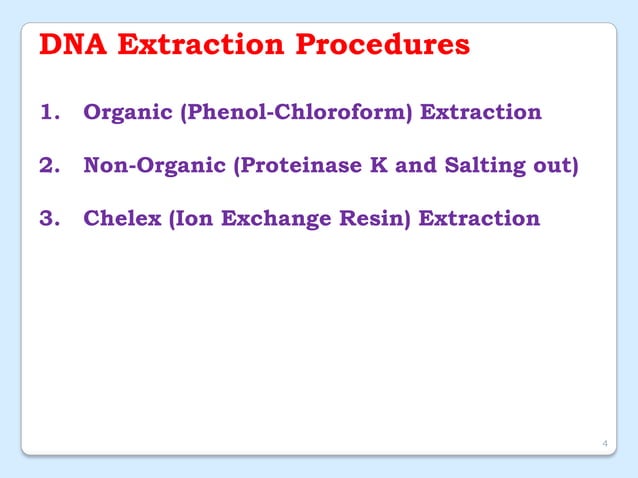 DNA Extraction Methods | PDF