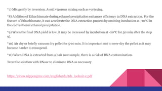 DNA Extraction of Human Hair using ISOHAIR Kit Method_114253.pptx