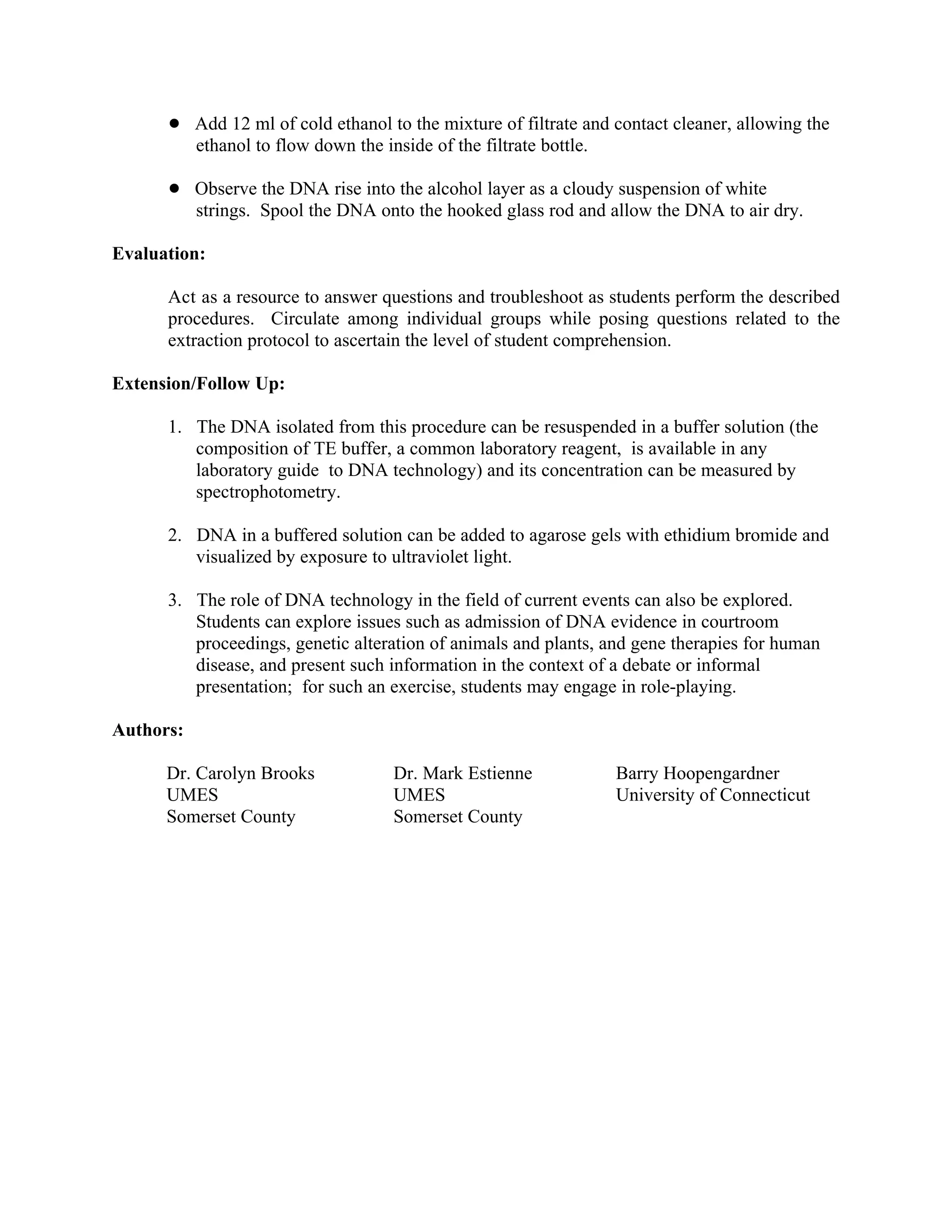 Dna extraction onions | PDF